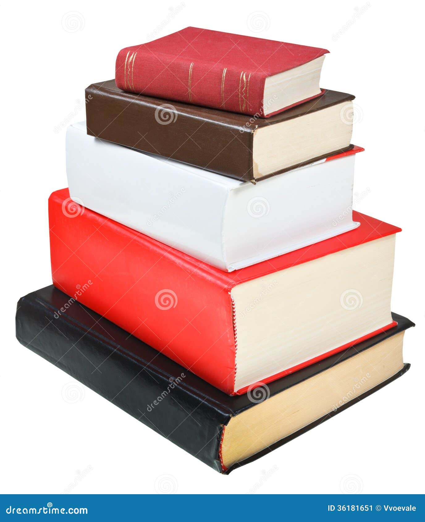 Stack Different Sizes Books Isolated Stock Image - Image of stack ...