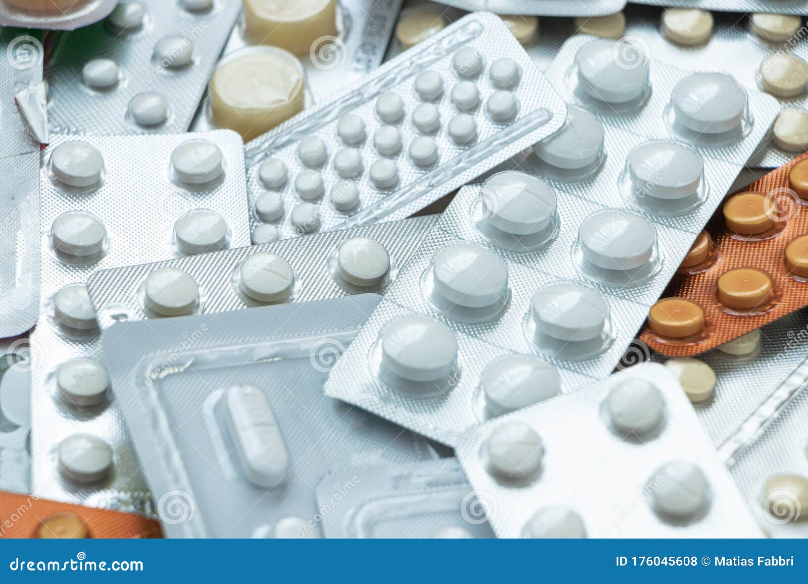 Stack of Different Types of Medications Stock Photo - Image of messy ...