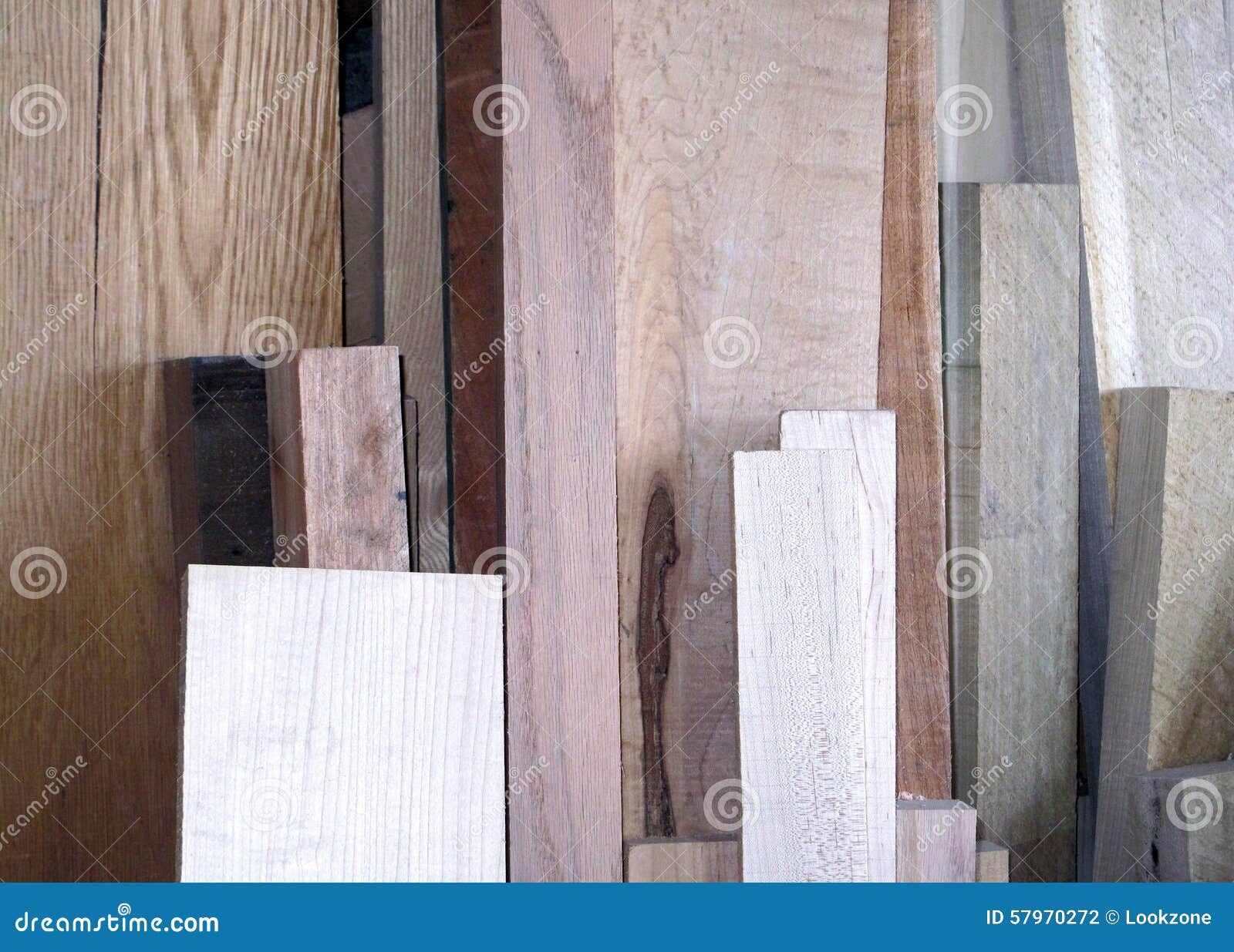 A Stack of Different Types of Wood. Stock Photo - Image of leaning ...