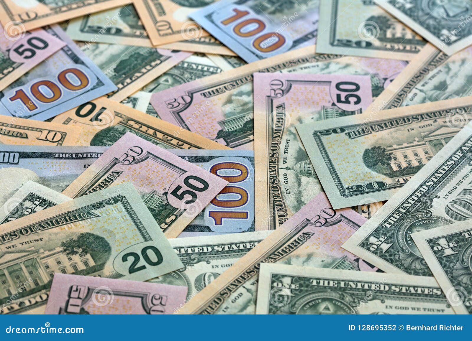 Stack of Different US Dollar Banknotes Stock Photo - Image of insurance ...