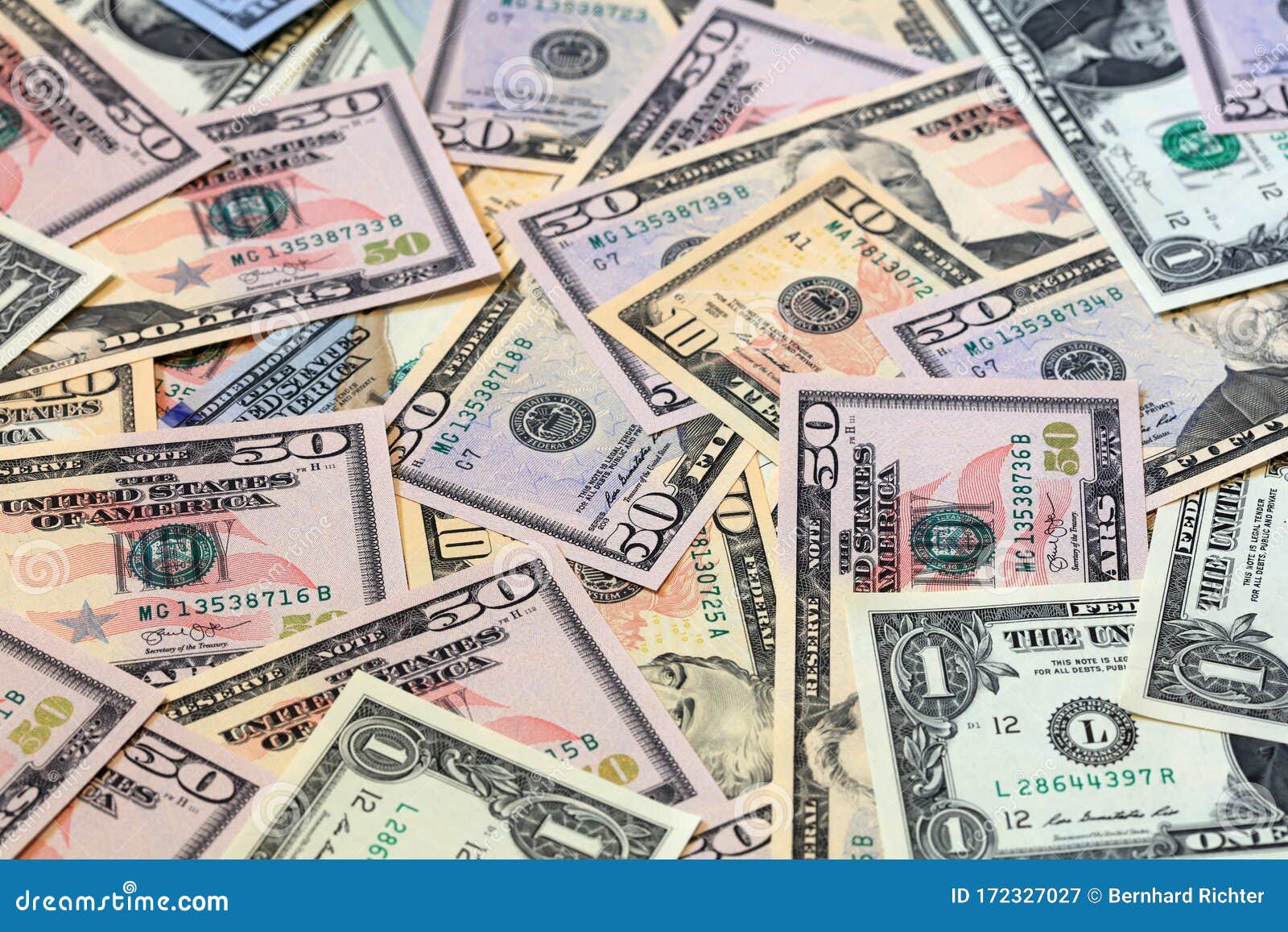 Stack of Different US Dollar Banknotes Stock Image - Image of covering ...