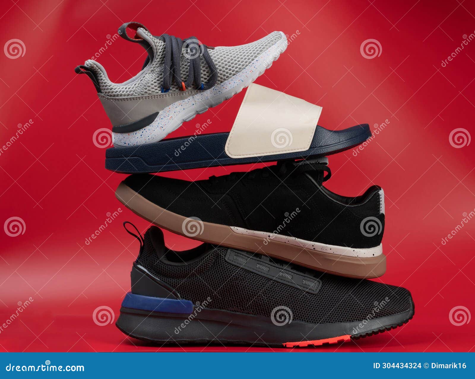 Stack of diffrent shoes stock photo. Image of sports - 304434324