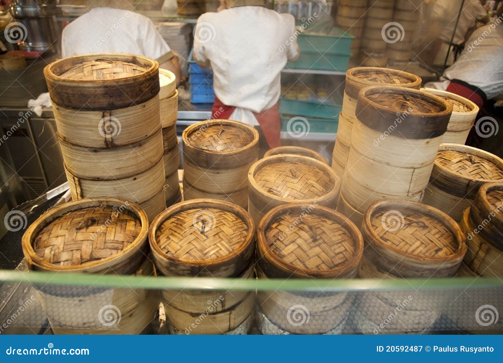 Stack of Dim Sum Bamboo Container Stock Image - Image of dumpling ...