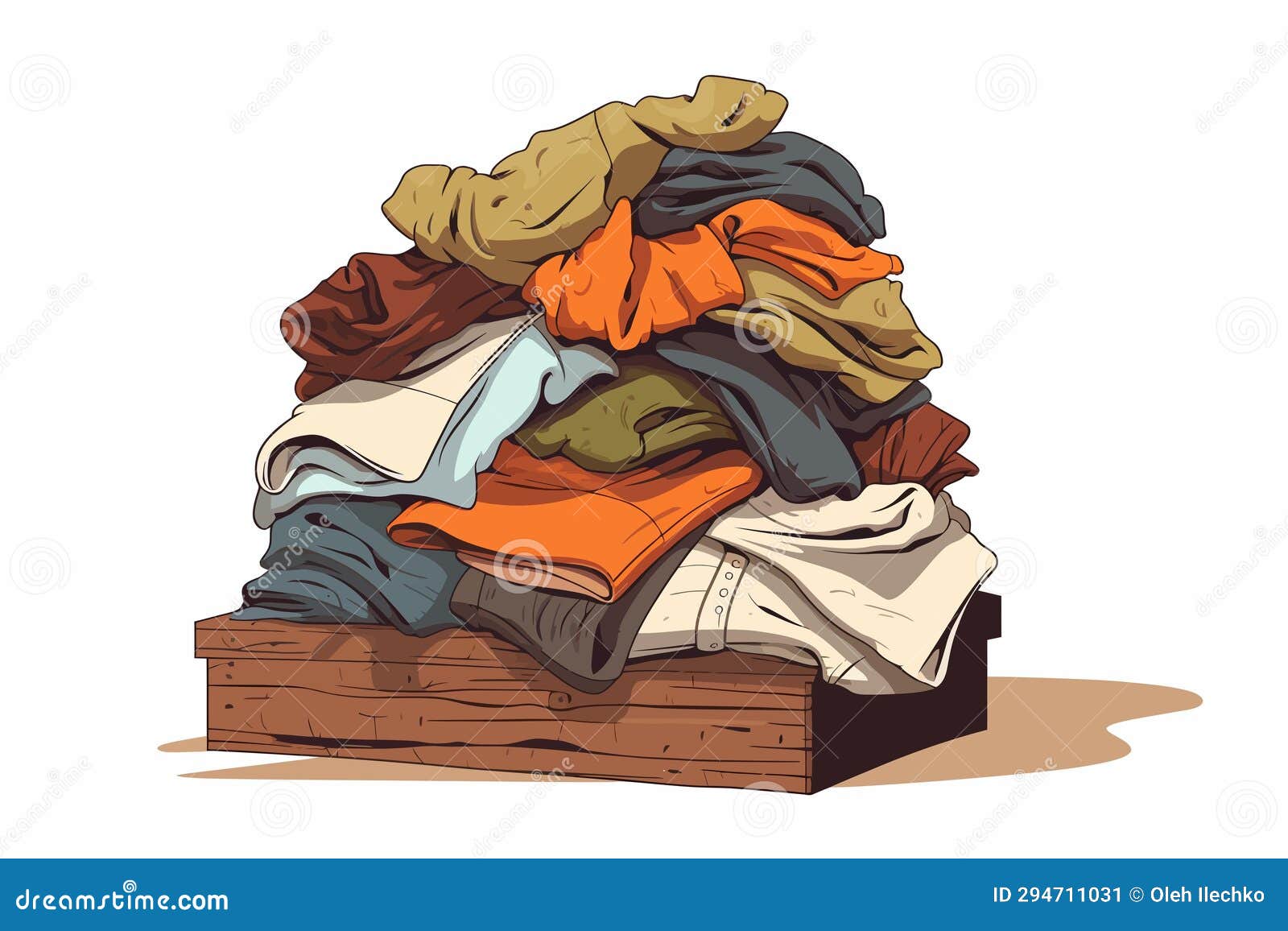 Stack of Dirty Clothes Vector Flat Minimalistic Isolated Vector Style ...