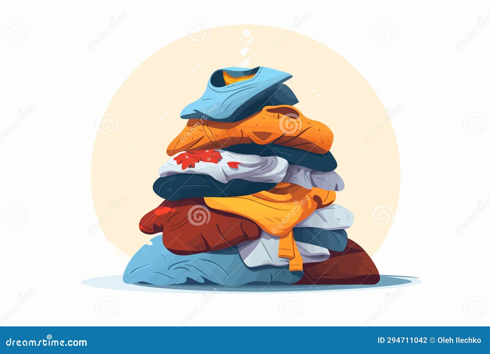 Stack of Dirty Clothes Vector Flat Minimalistic Isolated Vector Style ...