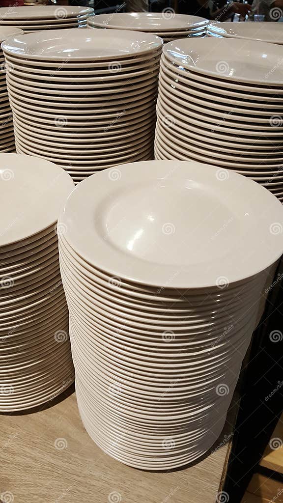 Stack of dish stock photo. Image of white, dish, table - 92371990