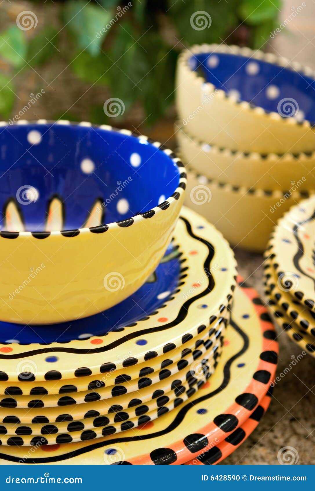 Stack of dishes stock photo. Image of ceramic, pattern - 6428590