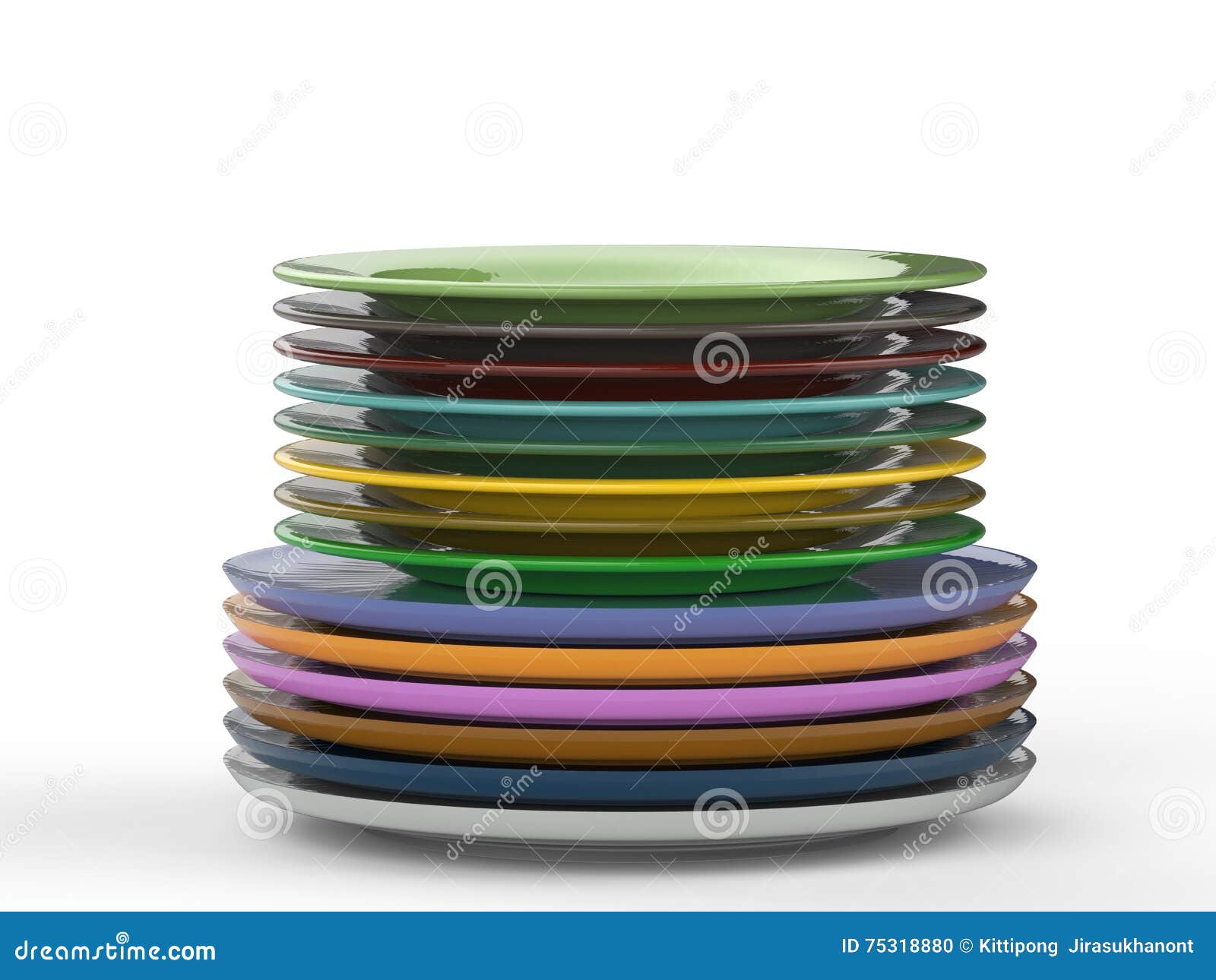 Stack of dishes stock illustration. Illustration of stack - 75318880