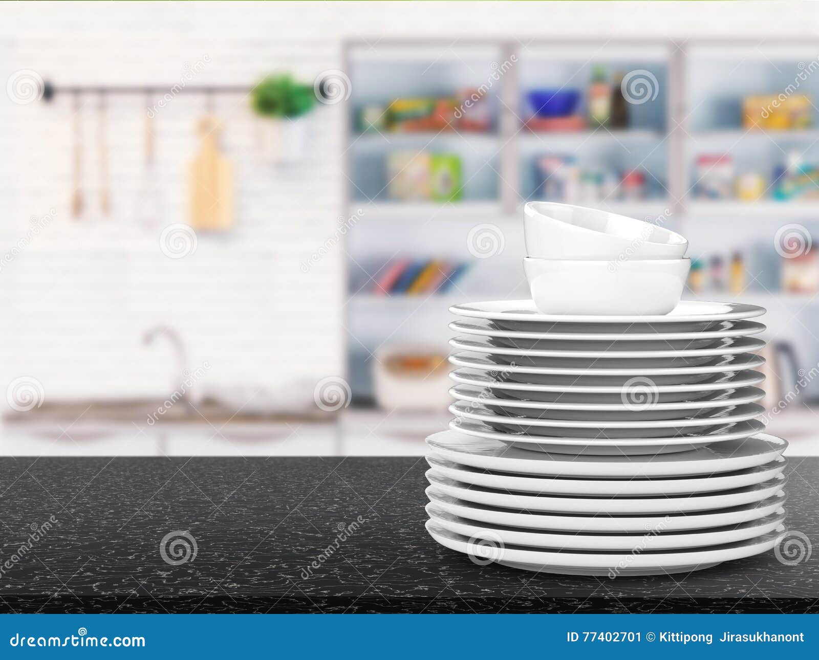 Stack of dishes stock image. Image of material, clean - 77402701