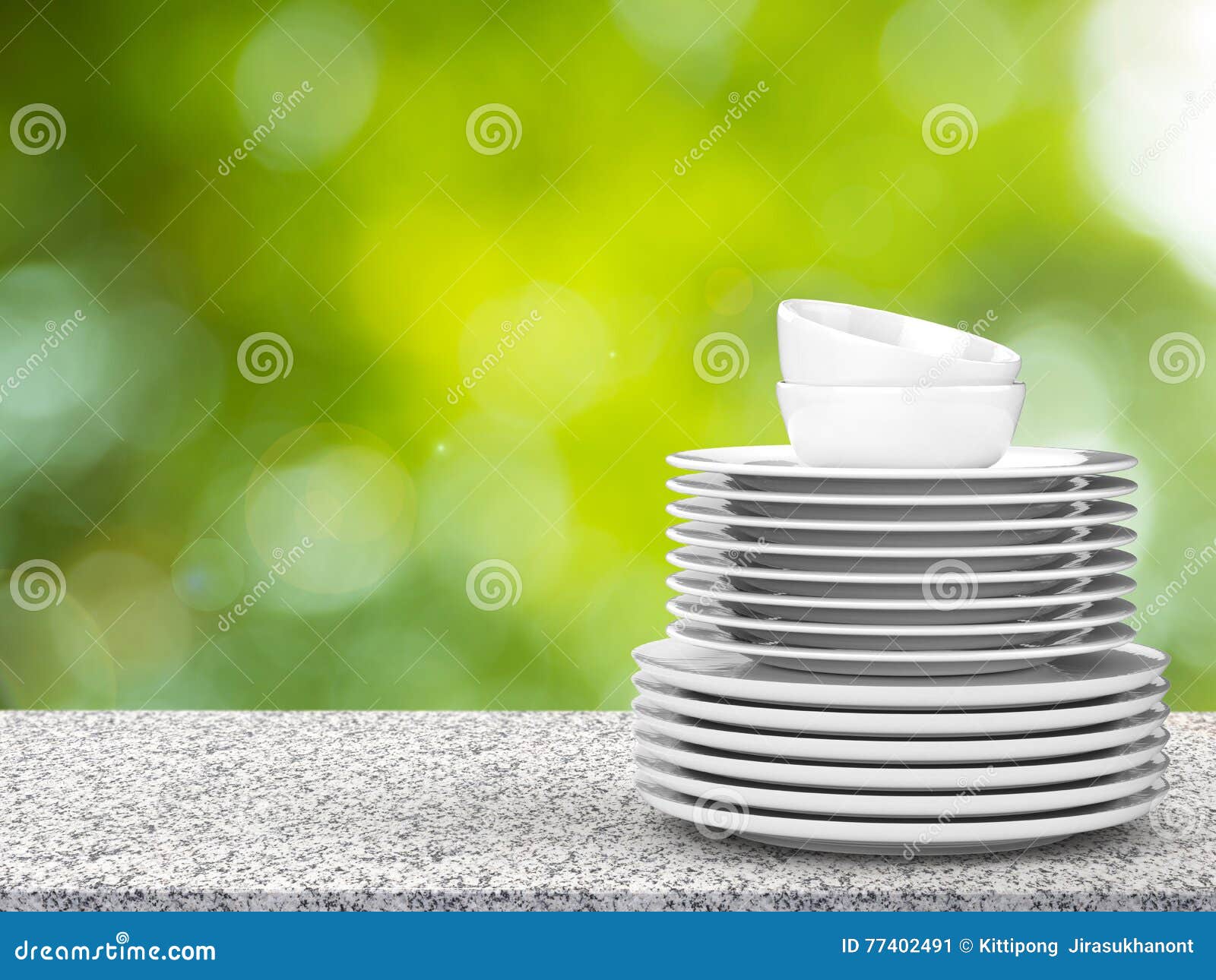 Stack of dishes stock image. Image of counter, flatware - 77402491