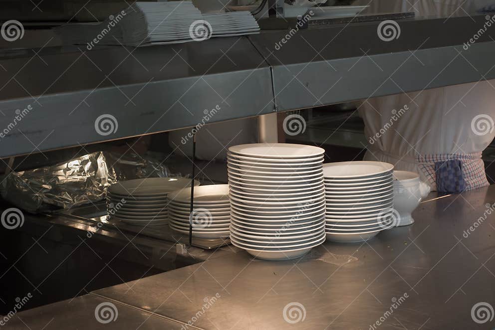Stack of Dishes stock image. Image of gastronomy, work - 59772717