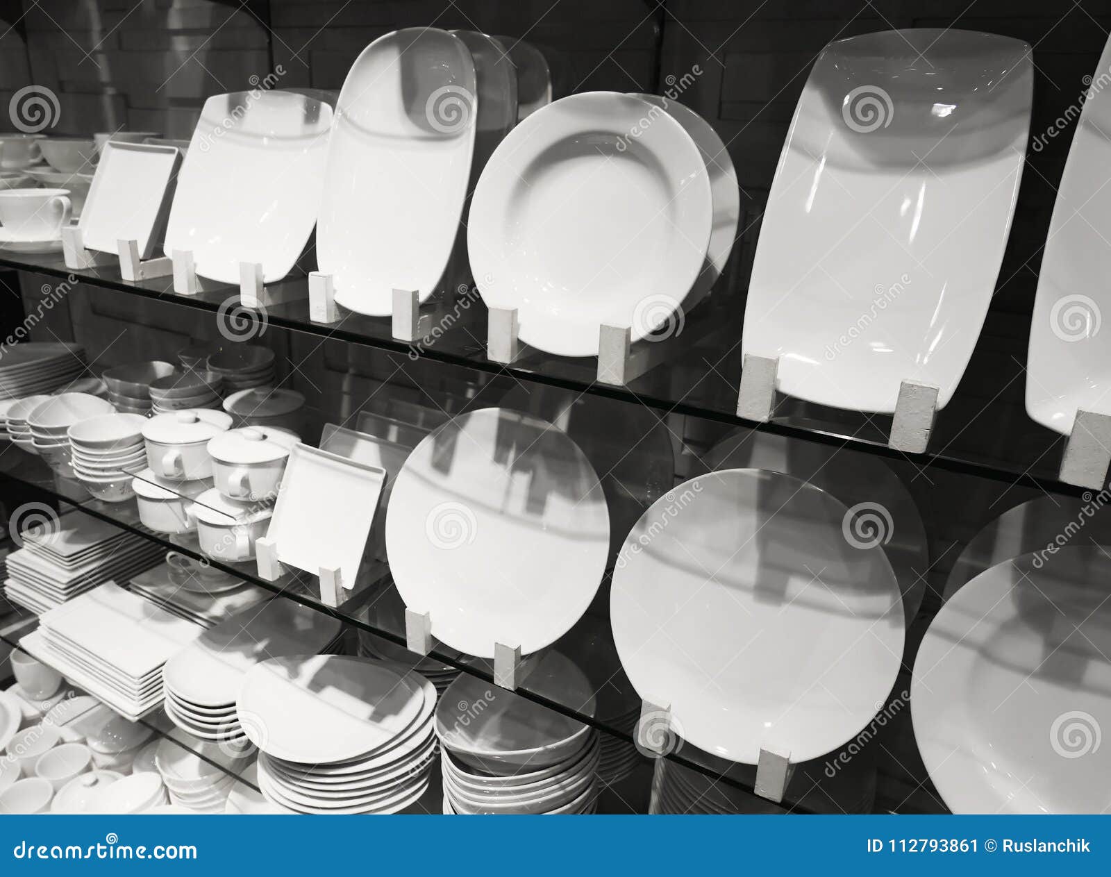 Stack of dishes stock image. Image of chrome, metallic - 112793861