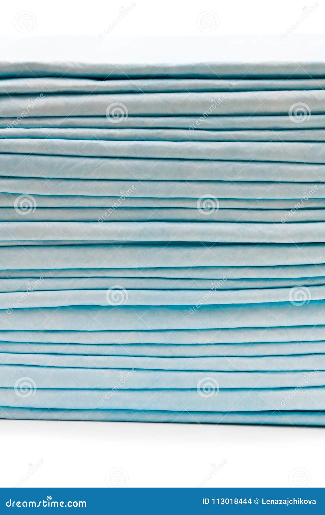 Stack of Disposable Bed Pads Isolated on White Stock Photo - Image of ...