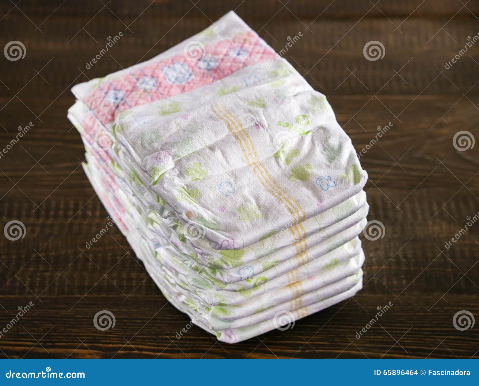 Stack of Disposable Diapers Stock Photo - Image of child, horizontal ...