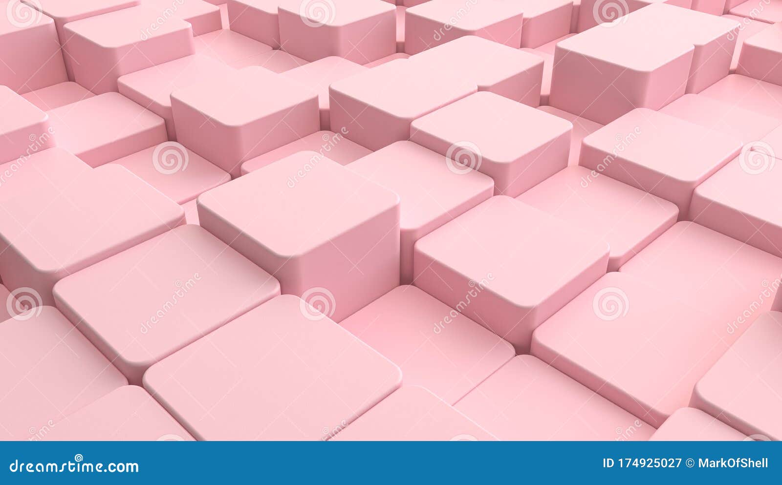 Stack of Distorted Pastel Pink Cube Boxes Background, 3d Rendering ...
