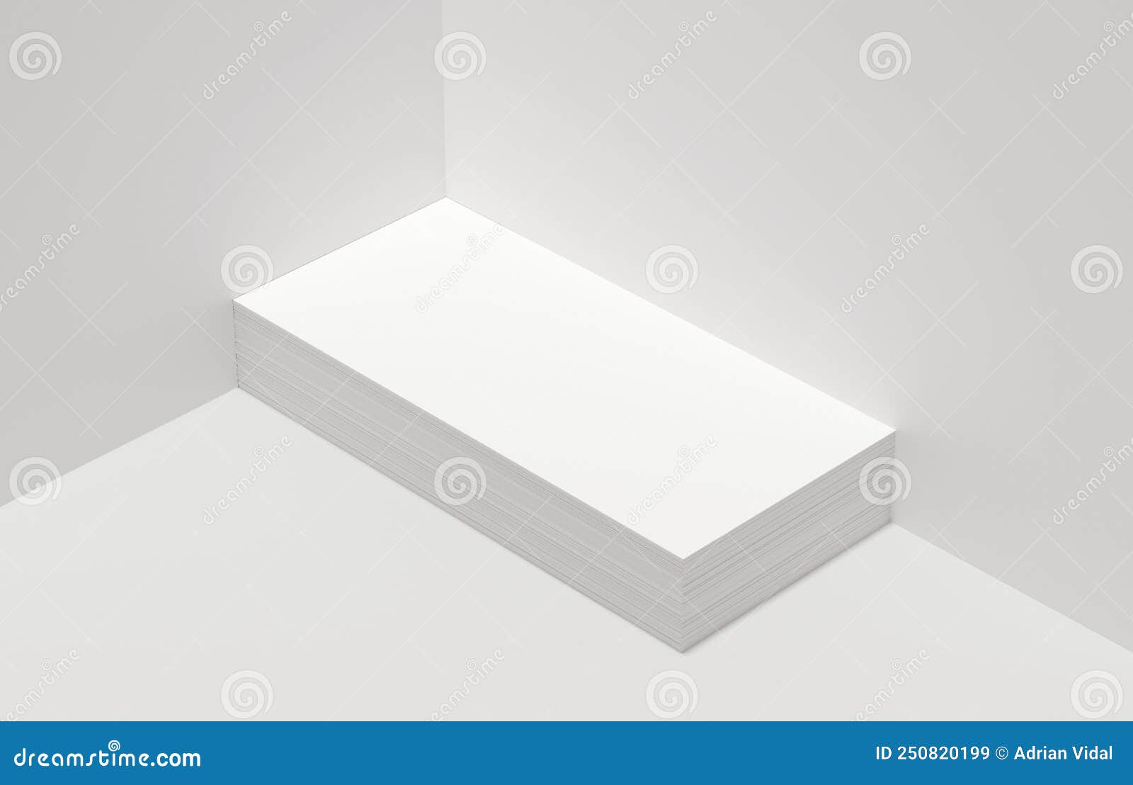 Stack Of DL Flyers Mockup Blank Paper For Design Presentation. White ...