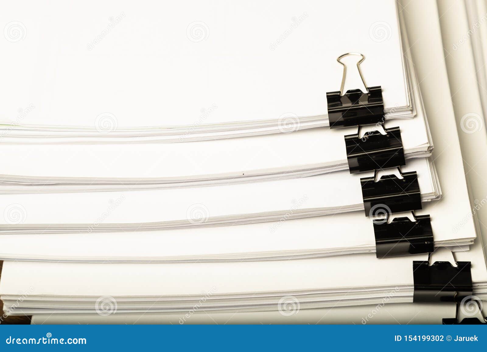 Stack of Document Paper with Colorful Paperclip Stock Photo - Image of ...