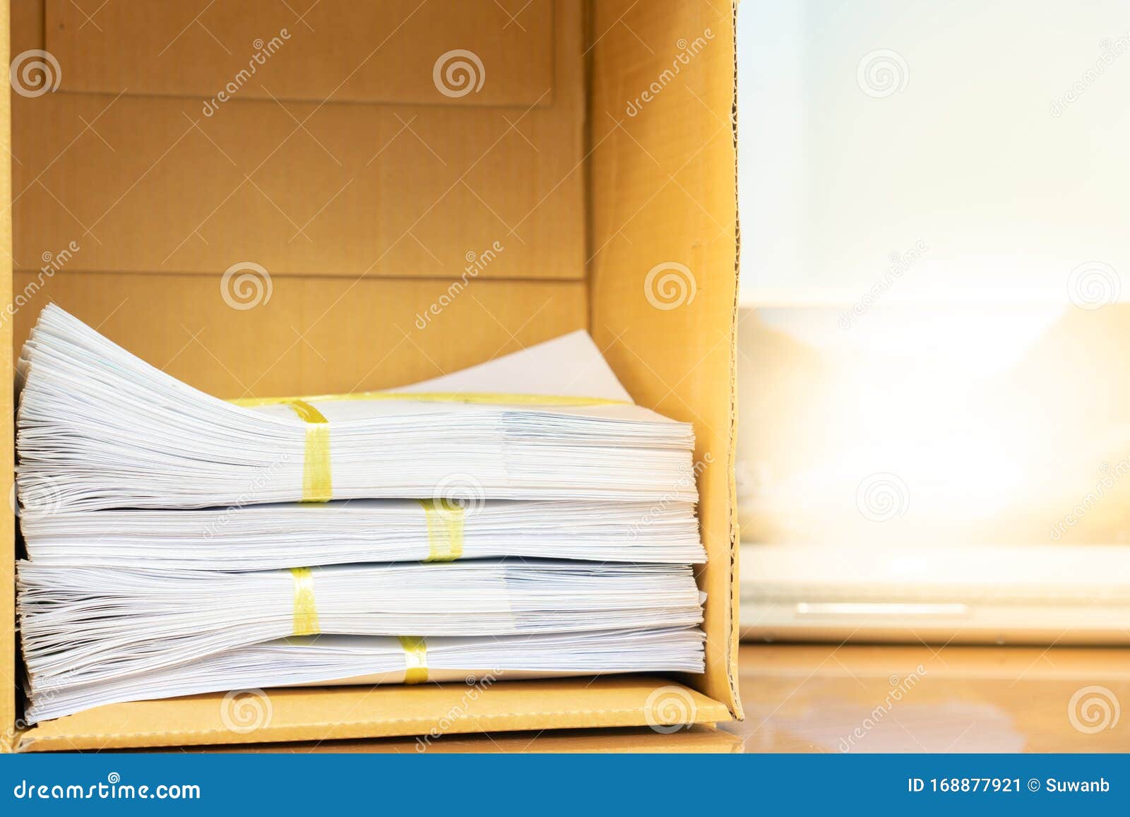 Stack of Document Put in the Paper Box Stock Image - Image of group ...