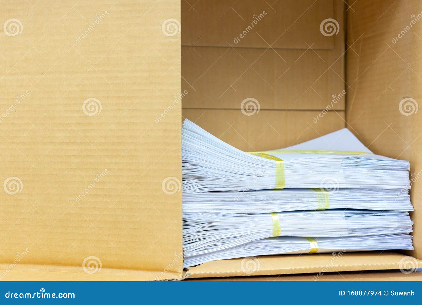 Stack of Document Put in the Paper Box Stock Photo - Image of office ...