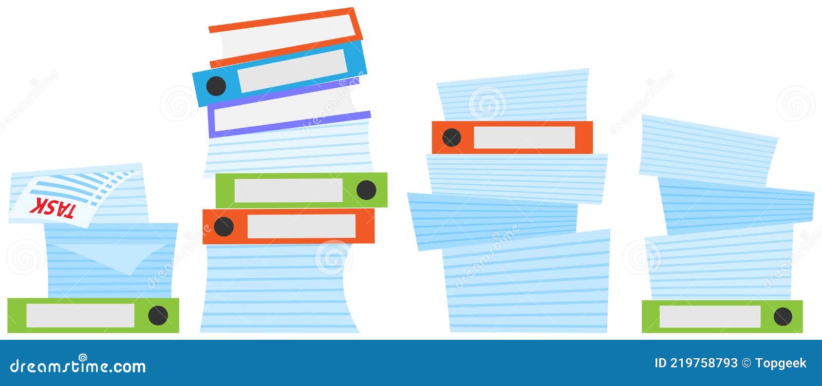 Stack of Documents and Assignments on Folder. Paper Sheets with Tasks ...