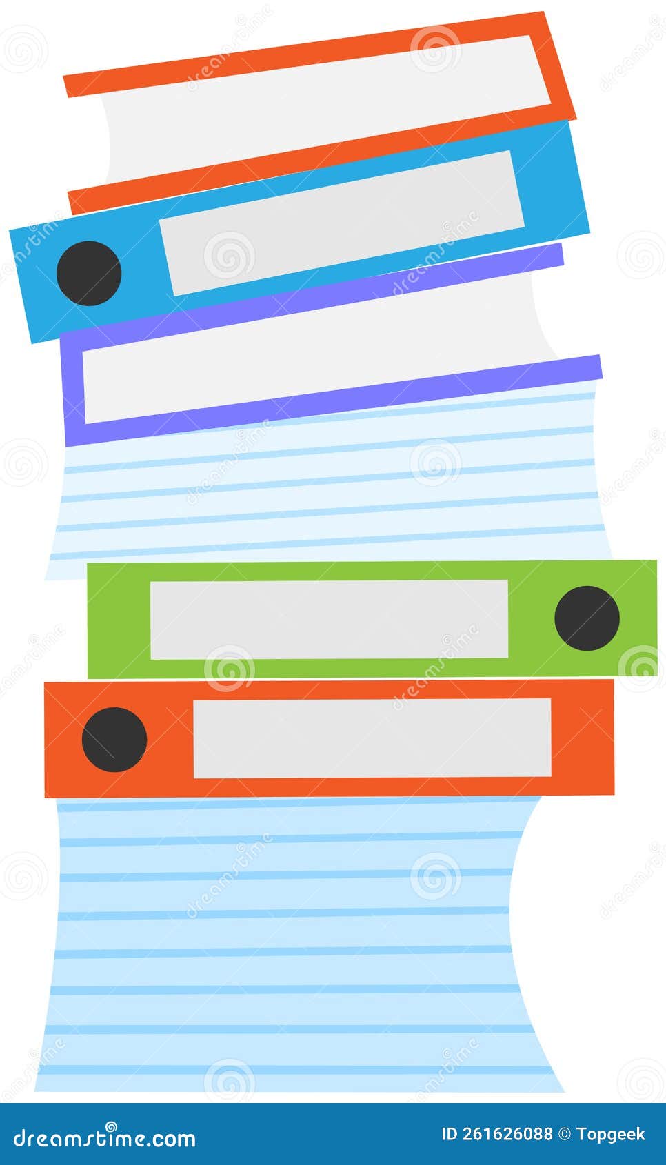Stack of Documents and Assignments on Folder. Paper Sheets with Tasks ...