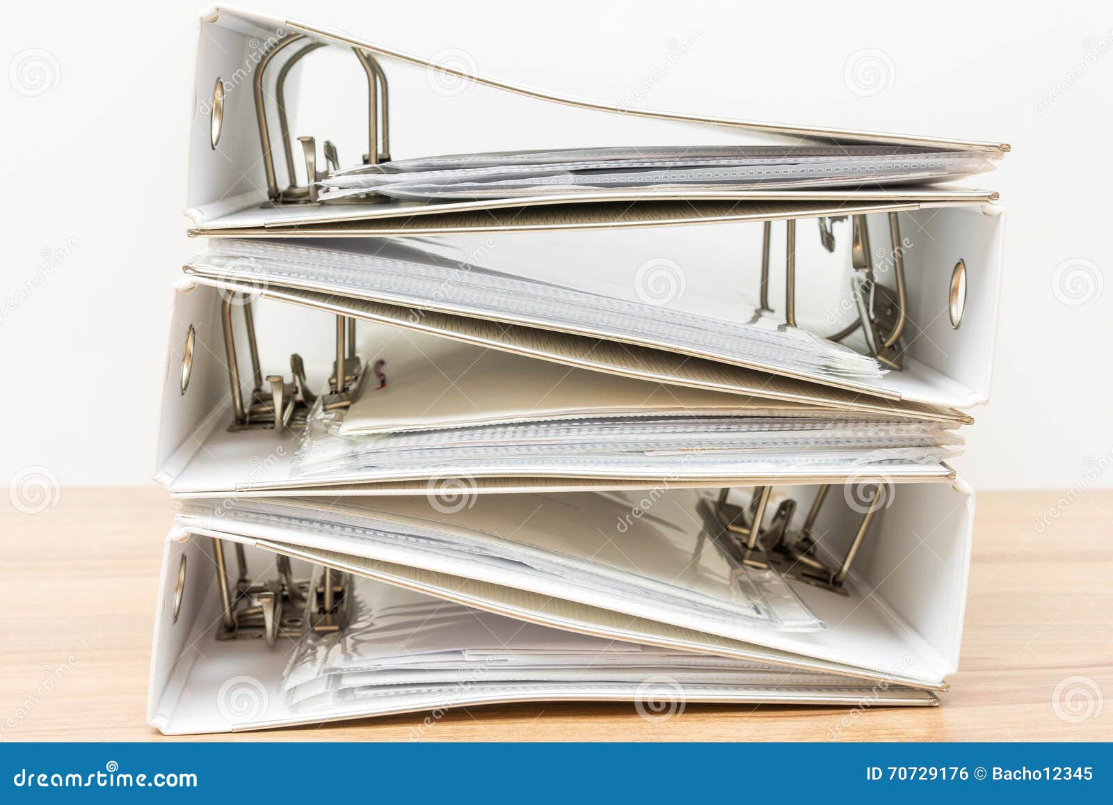 Stack of Documents in Binders on White Background Stock Photo - Image ...