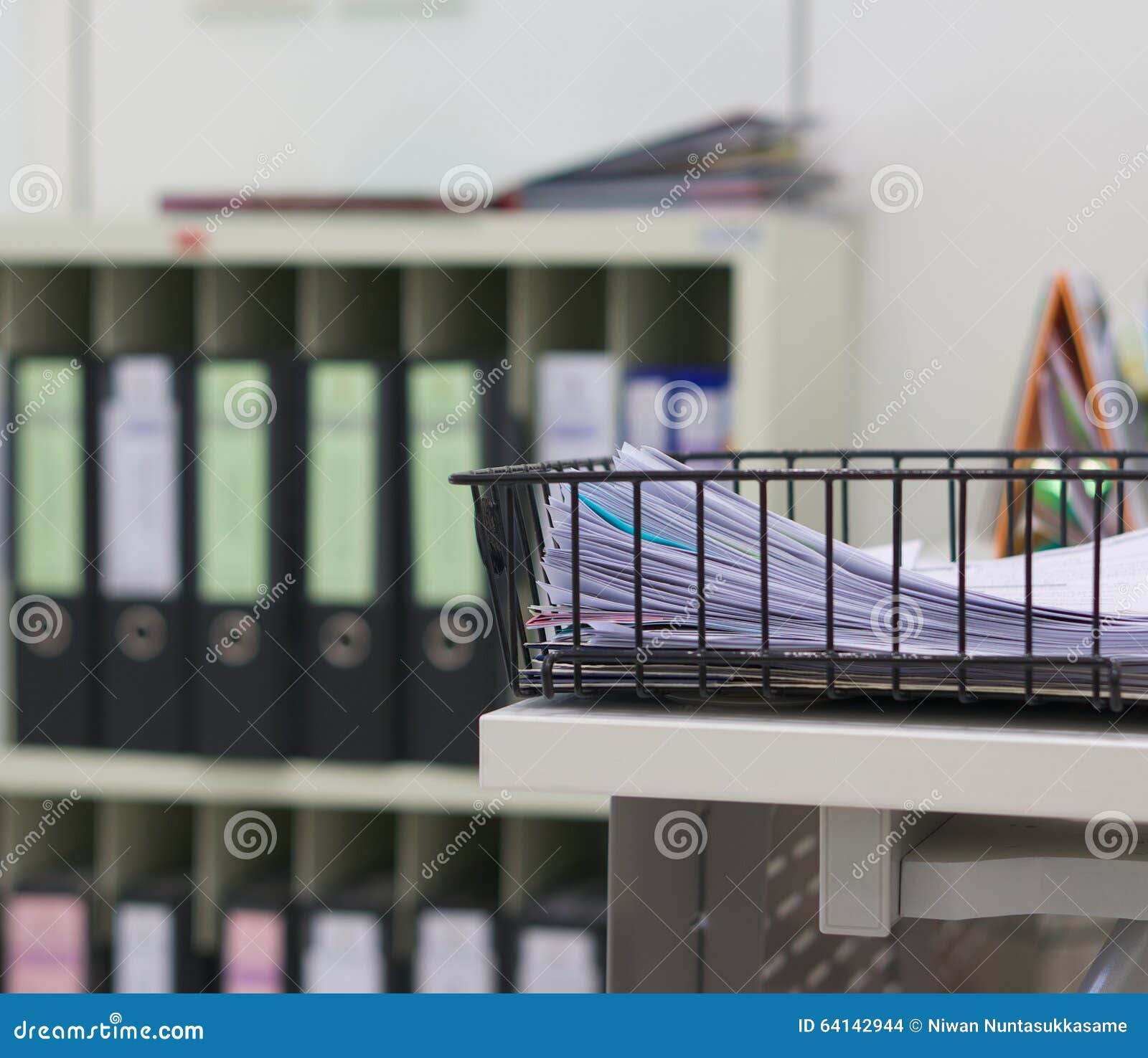 Stack of Documents in Black Basket Stock Photo - Image of manuscript ...