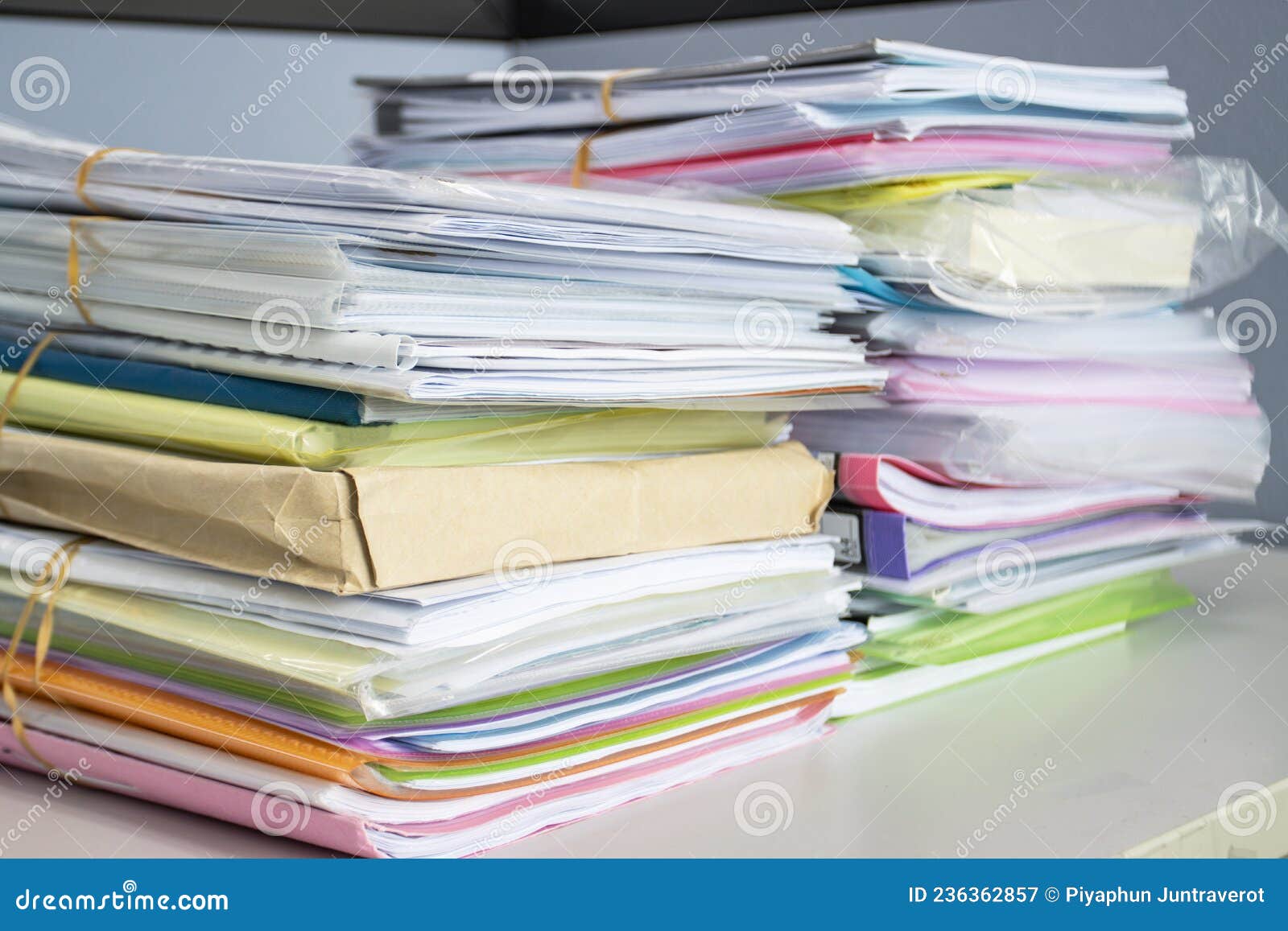 Stack of Documents for Business on the Table in a Work Office, Concept ...