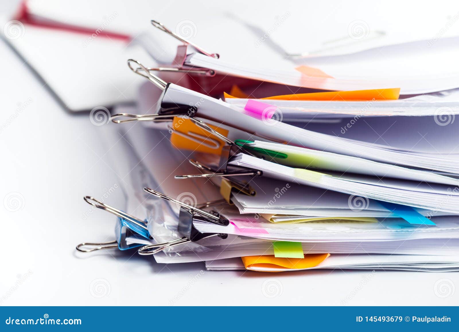 Stack of Documents with Clips Stock Image - Image of evidence, clip ...