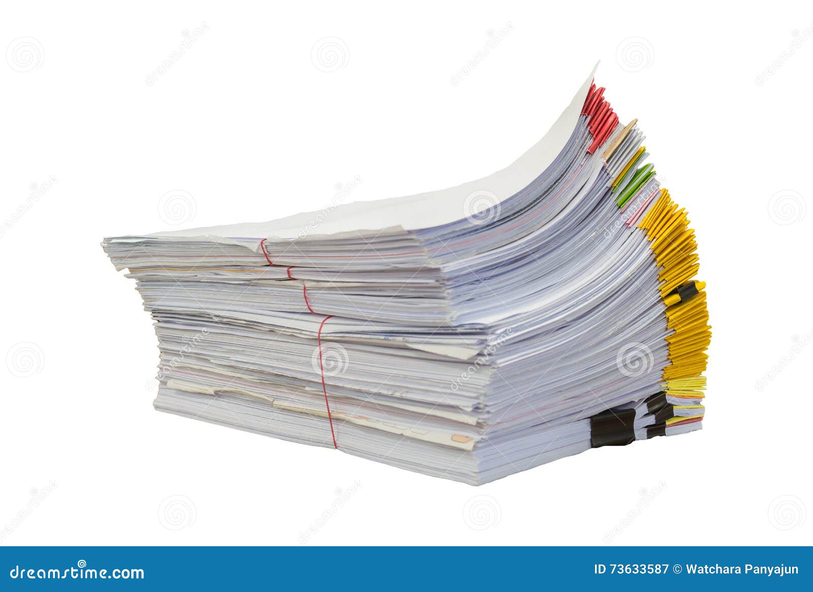 Stack of Documents with Colorful Stock Image - Image of office ...