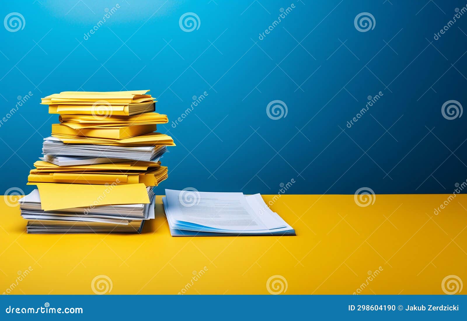 Stack of Documents and Contracts on the Table. Stock Illustration ...