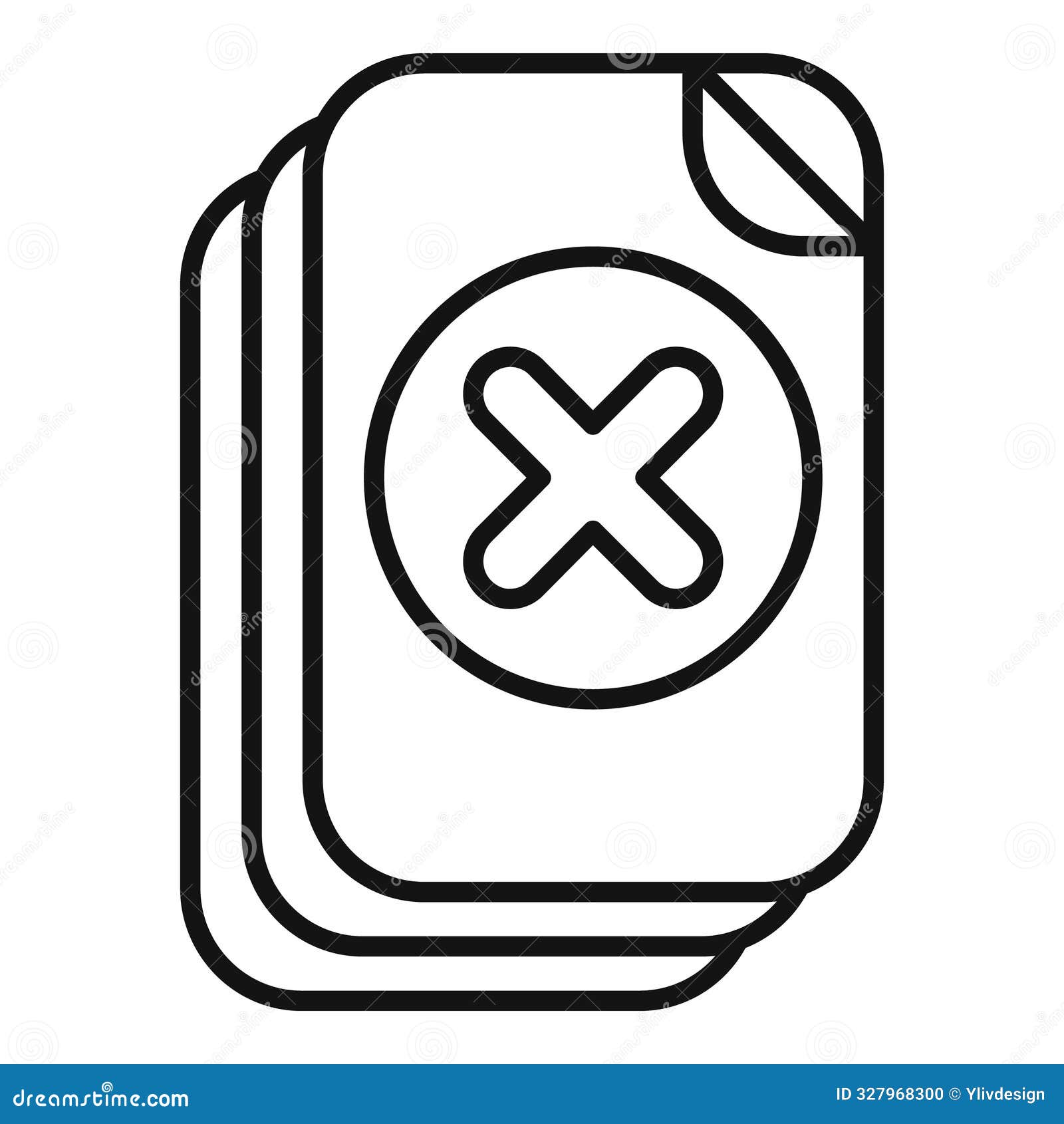 Stack of Documents with Delete Symbol Indicating Removal or Deletion ...