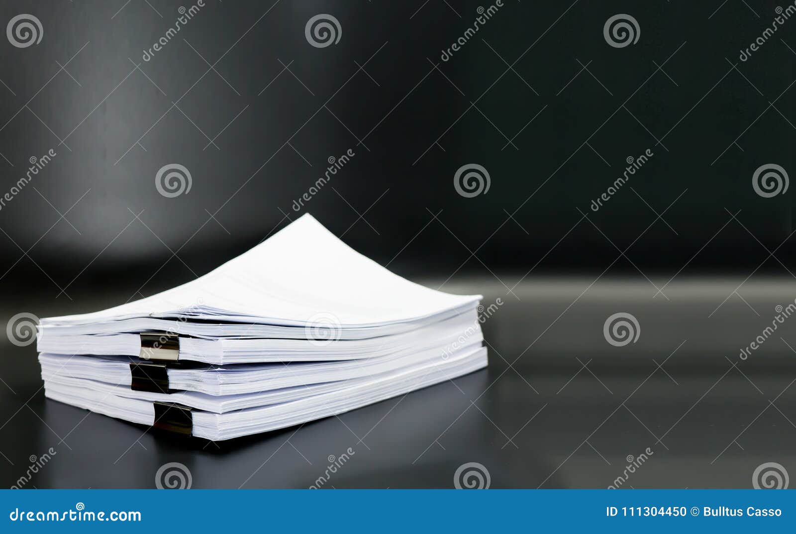 Stack Documents or Files on Black Background. Stock Photo - Image of ...