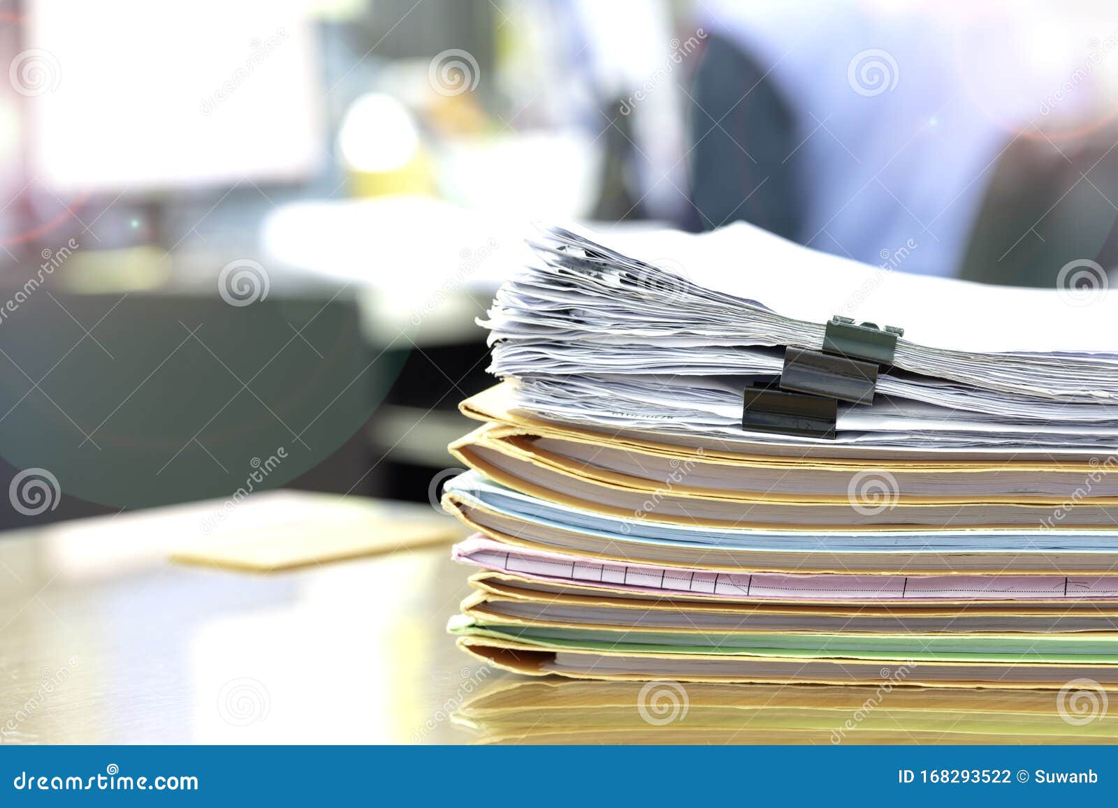 Stack of Documents in Files on Desk in Office Stock Photo - Image of ... Stack of Documents in Files on Desk in Office Stock Photo - Image of ...
