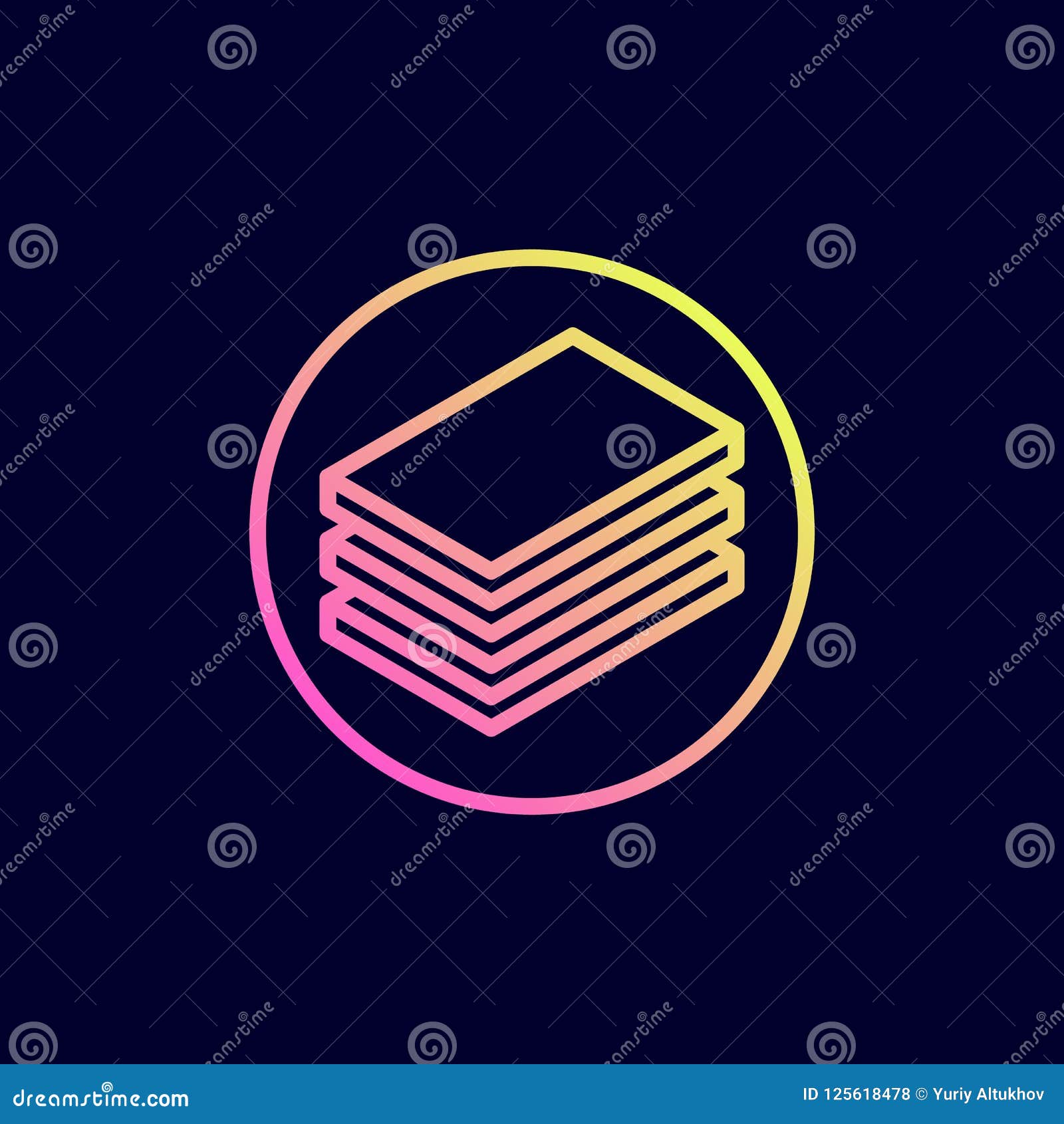 Stack of Documents Icon. Vector Illustration in Isometric Line Style ...