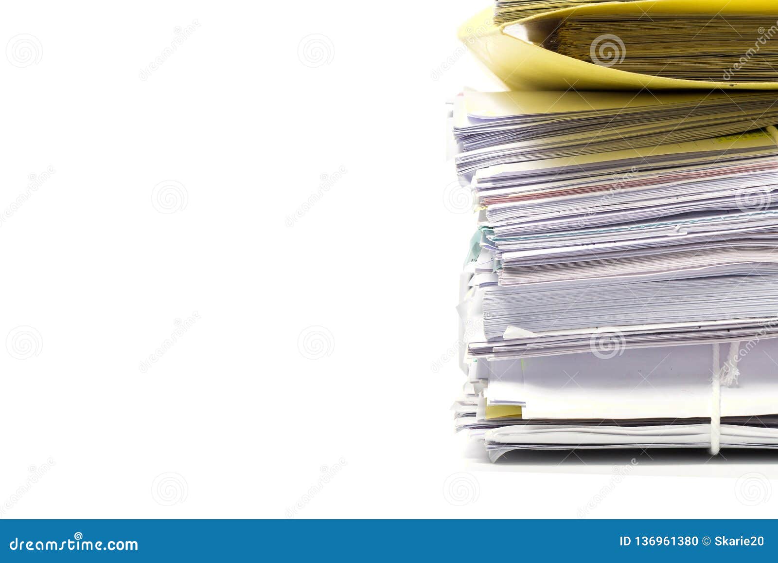 Stack of Documents Isolated on White Stock Photo - Image of object ...