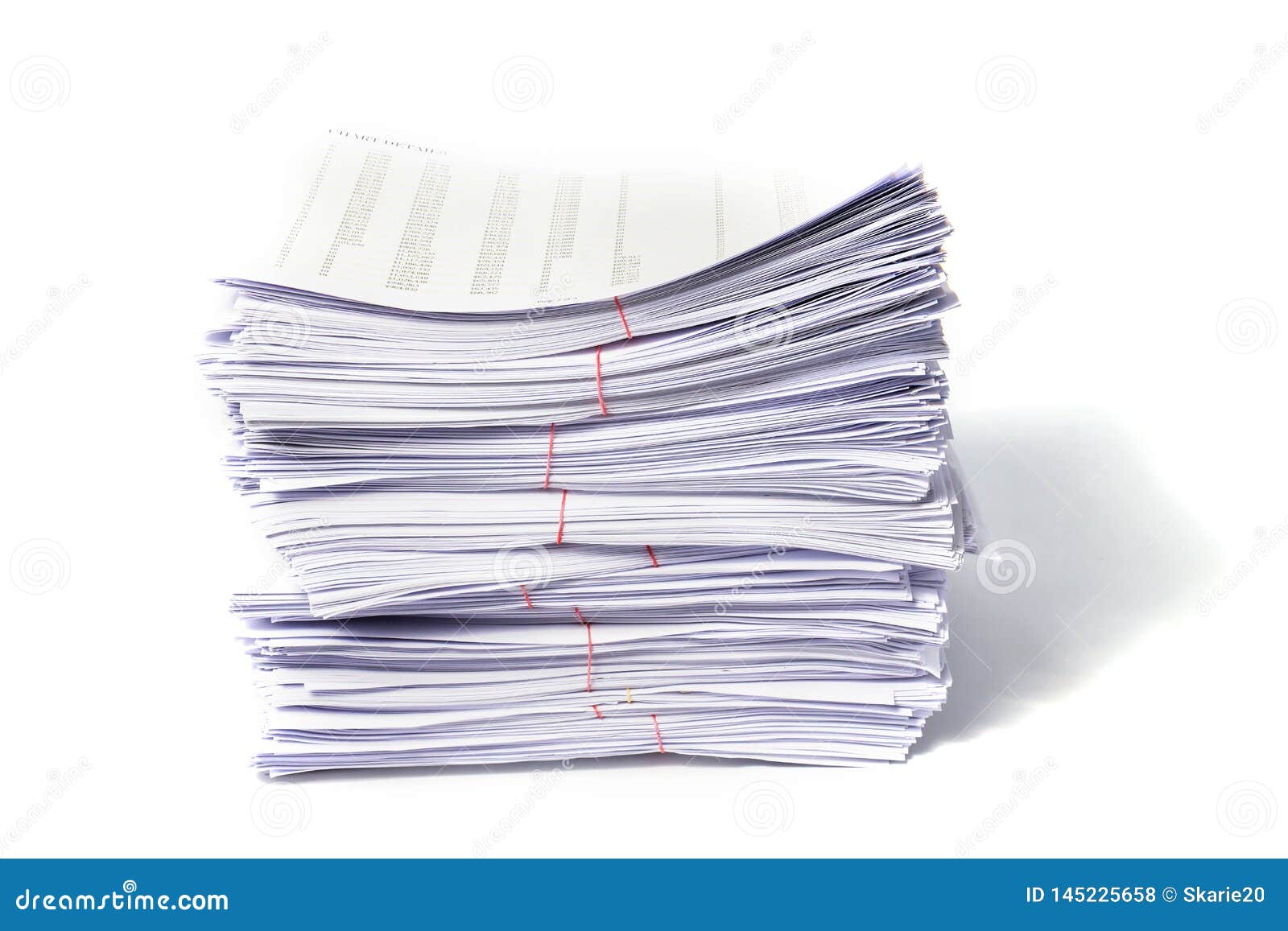 Stack of Documents Isolated on White Background Stock Photo - Image of ...