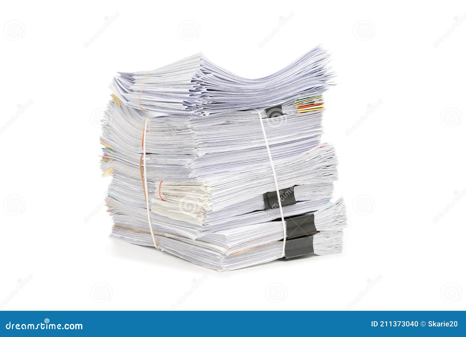 Stack of Documents Isolated on White Background Stock Photo - Image of ...