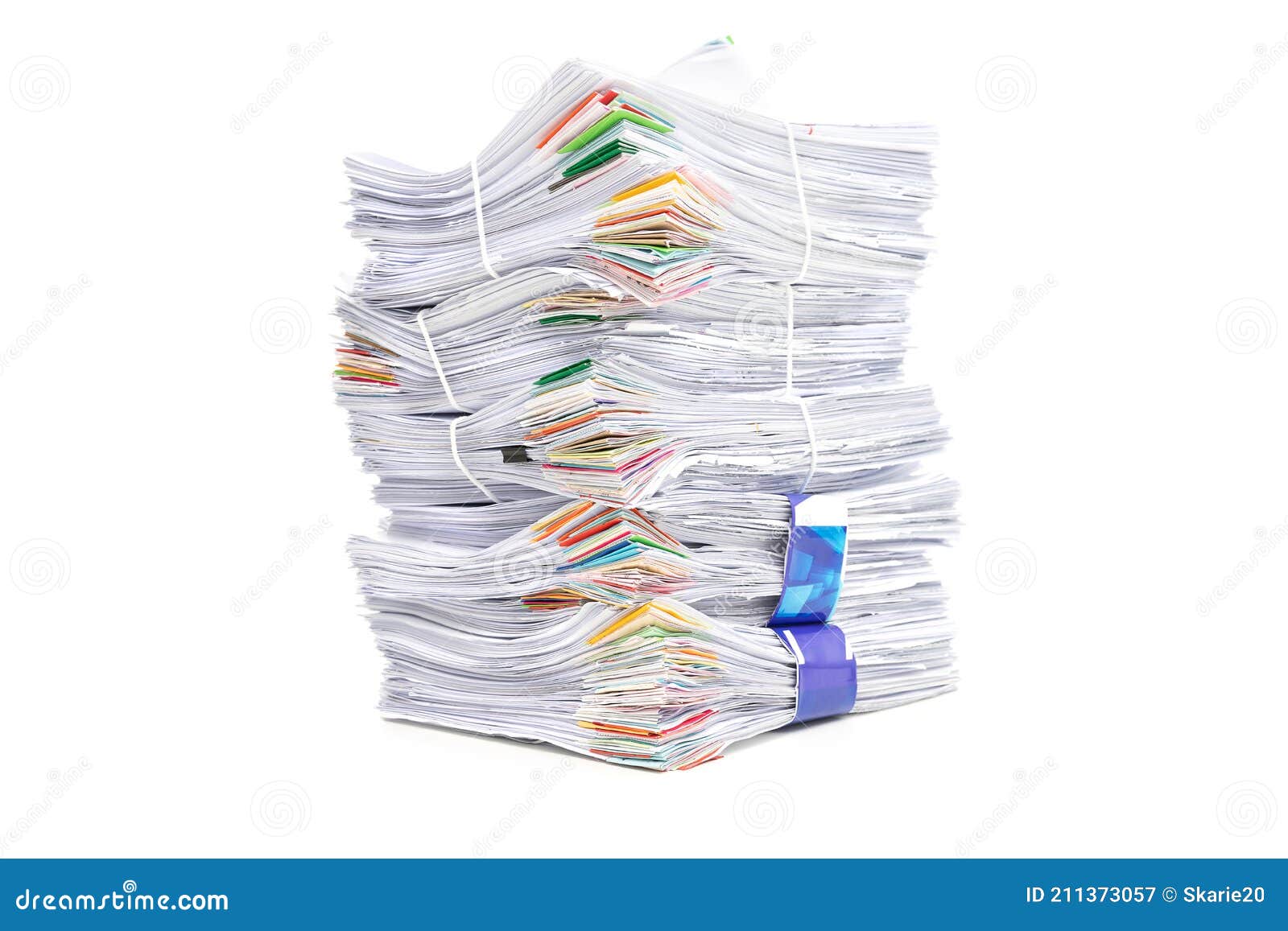 Stack of Documents Isolated on White Background Stock Image - Image of ...