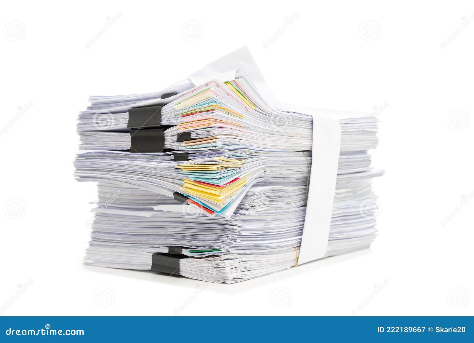 Stack of Documents Isolated on White Background Stock Image - Image of ...