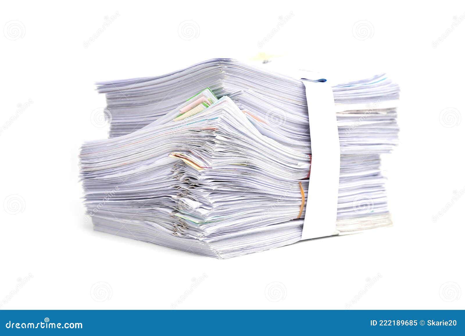 Stack of Documents Isolated on White Background Stock Image - Image of ...