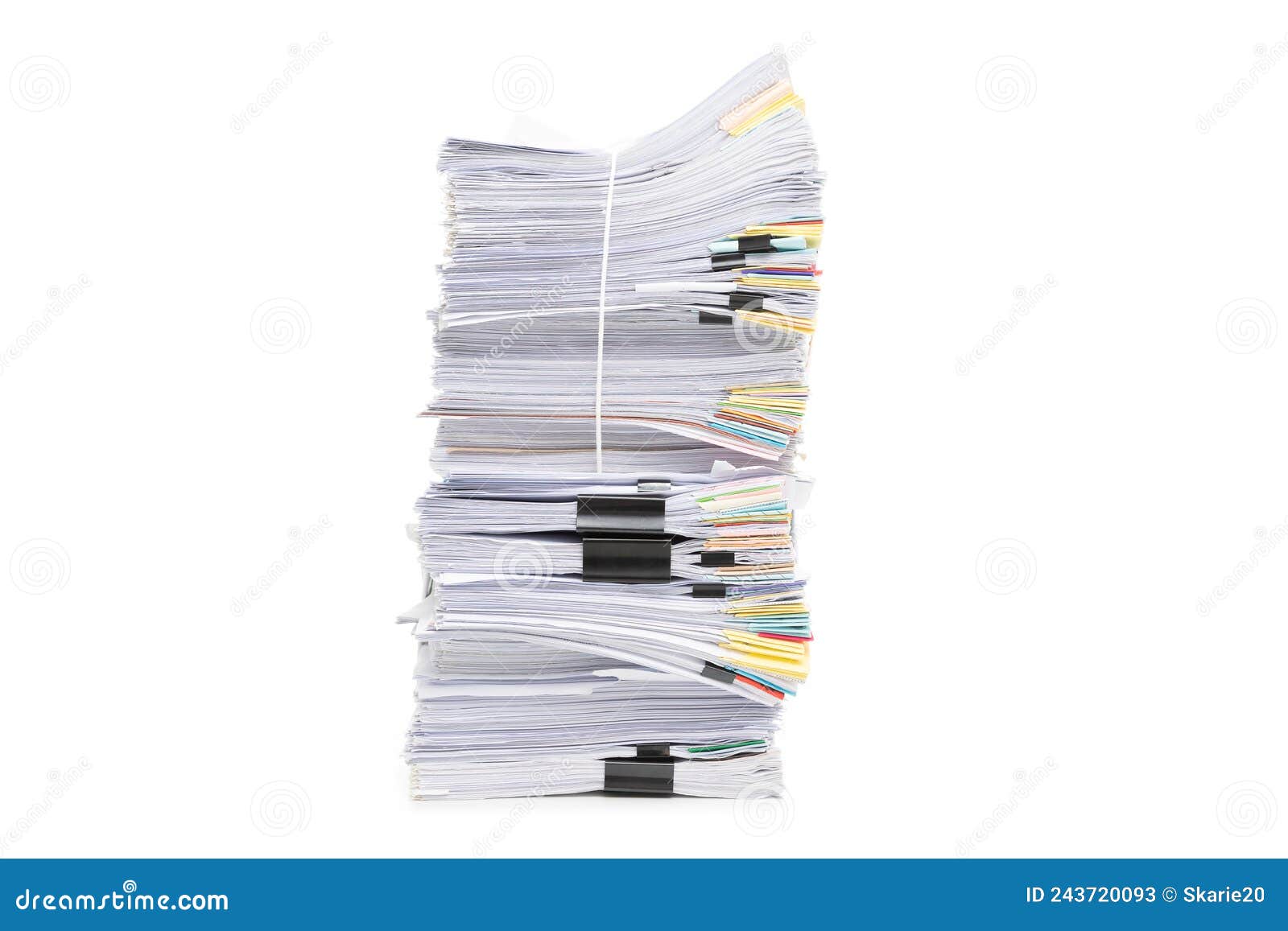 Stack of Documents Isolated on White Background Stock Image - Image of ...