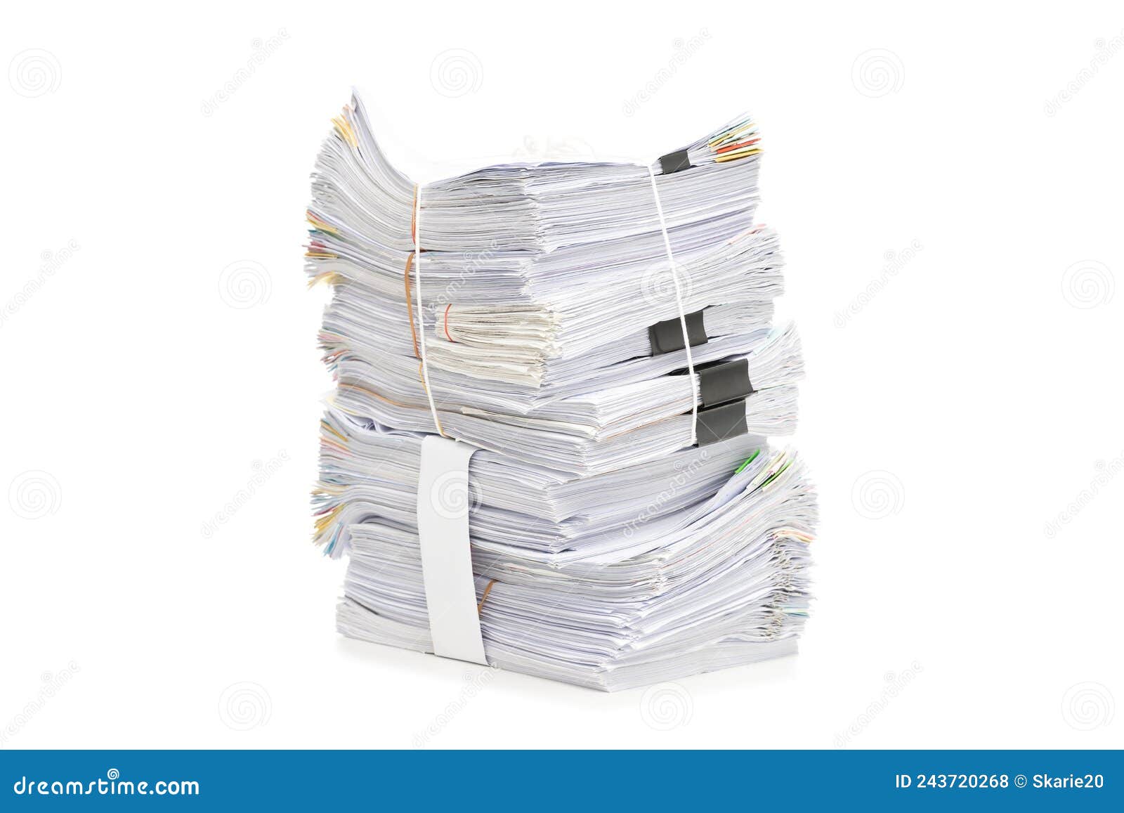 Stack of Documents Isolated on White Background Stock Photo - Image of ...