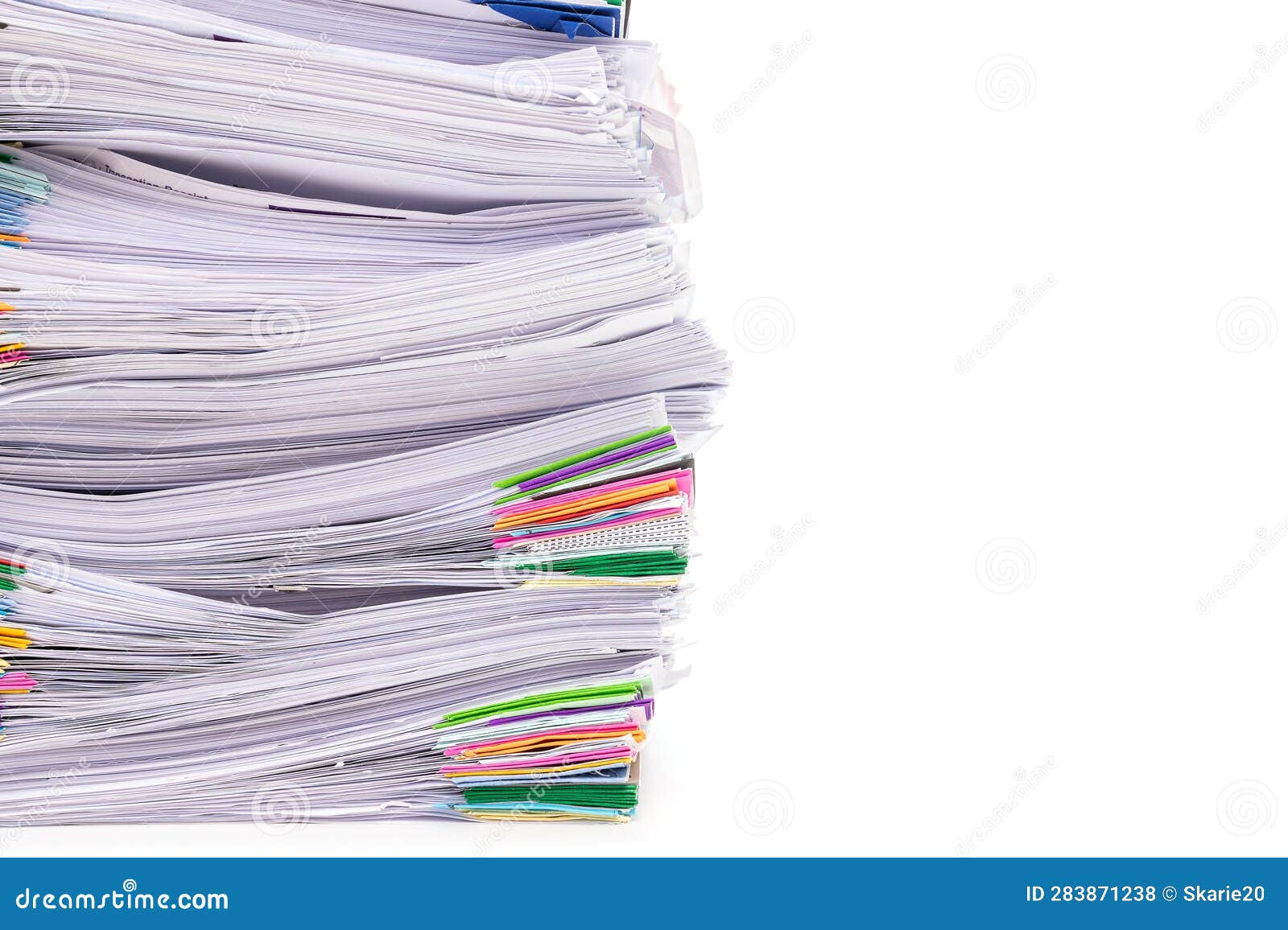 Stack of Documents Isolated on White Background Stock Photo - Image of ...