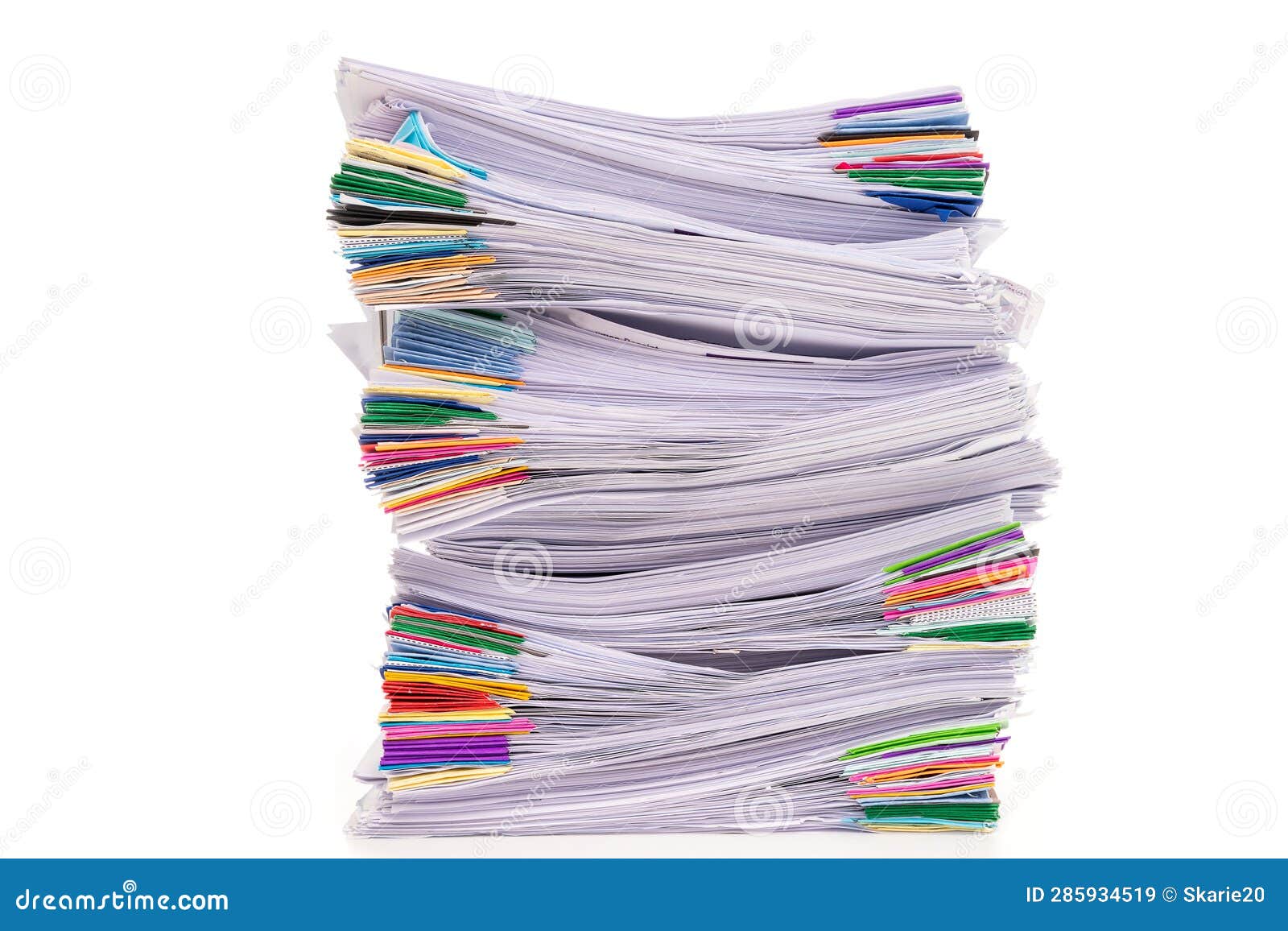 Stack of Documents Isolated on White Background Stock Image - Image of ...