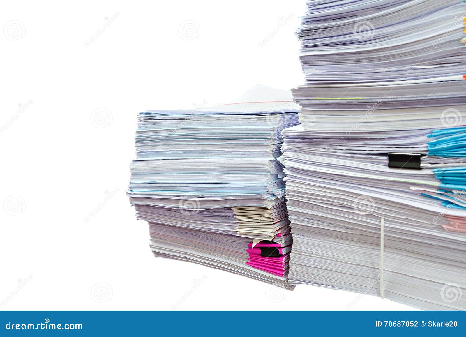 Stack of Documents Isolated on White Stock Photo - Image of white ...