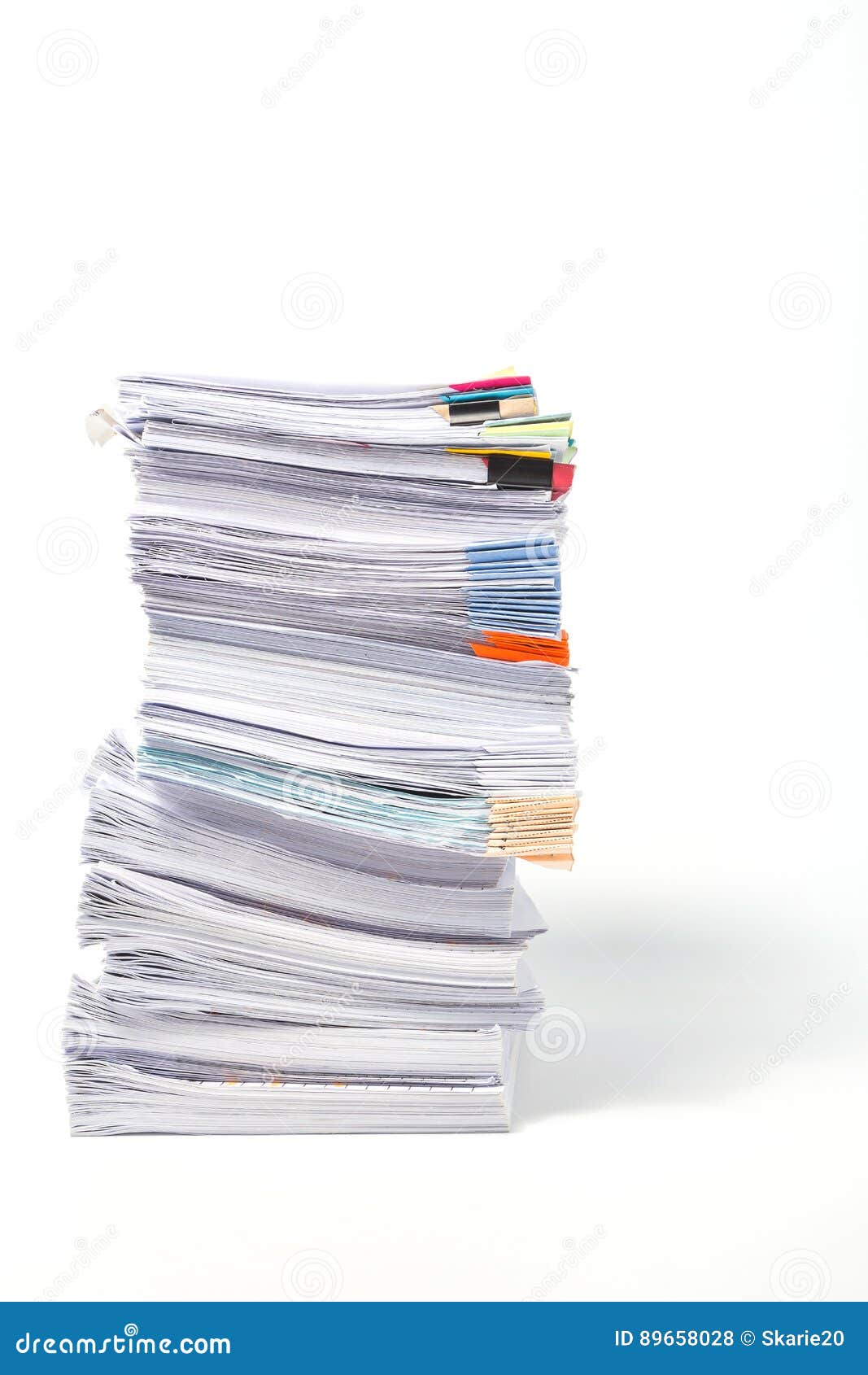 Stack of Documents Isolated on White Stock Photo - Image of documents ...