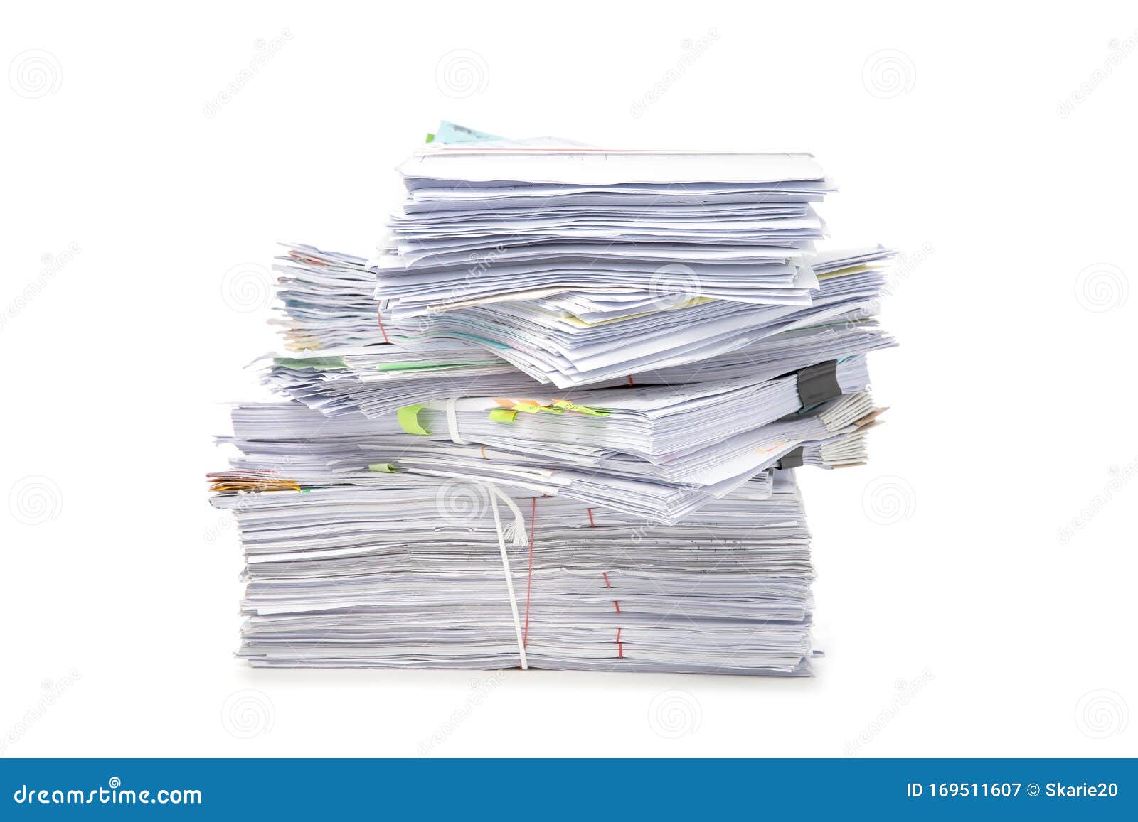 Stack of Documents Isolated on White Background. Documents Pile Stock ...