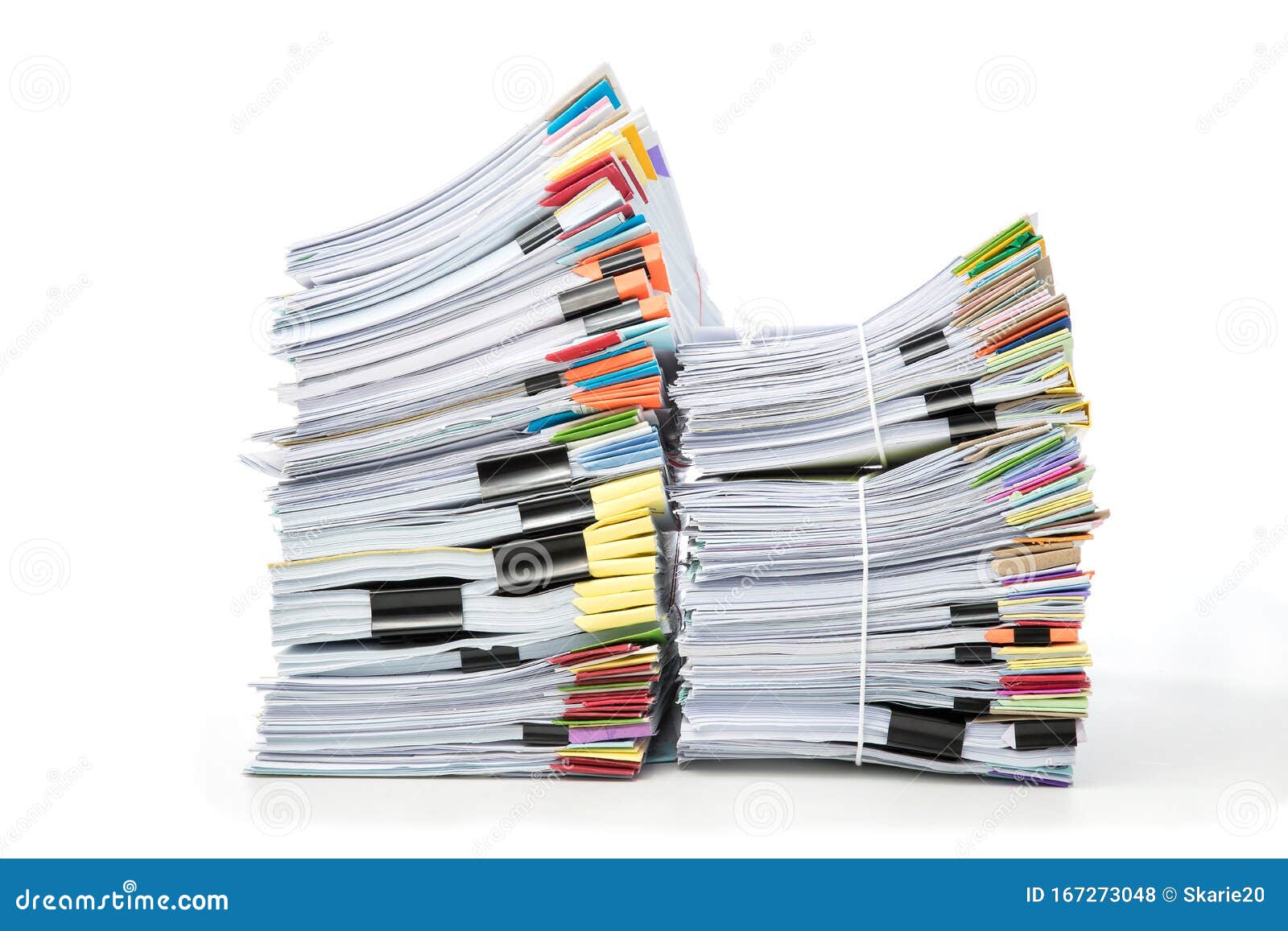 Stack of Documents Isolated on White Background. Documents Pile Stock ...