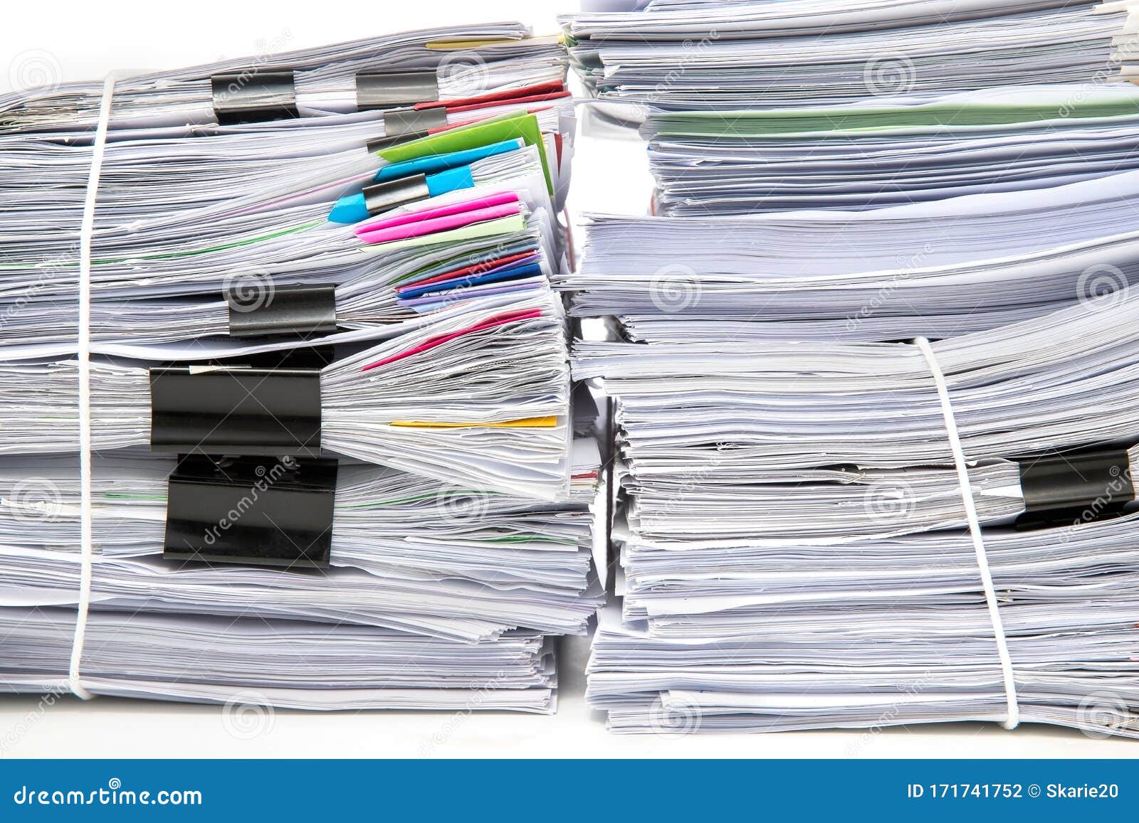 Stack of Documents Isolated on White Background. Documents Pile Stock ...